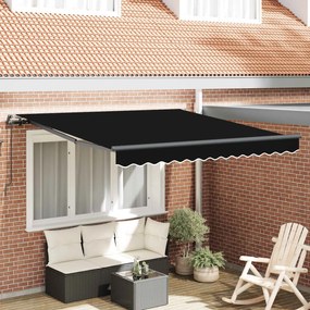 Stahovací markýza Černá 300 x 250 cm Polyester a hliník 3330037