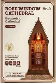 RoboTime 3D dřevěná skládačka Geometrická katedrála / 3D puzzle / LED