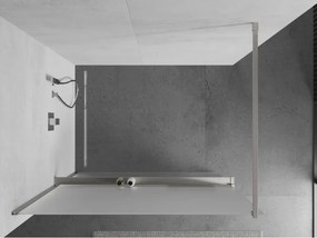 Mexen Kioto+, sprchová zástěna Walk-In s poličkou a věšákem 70 x 200 cm, 8mm sklo námraza, broušená ocel profil, 800-070-121-97-30