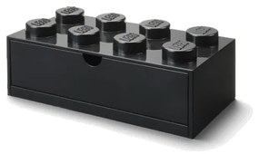 Černý stolní box se zásuvkou LEGO® Brick, 31,6 x 11,3 cm