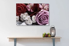 Obraz retro kytice růží - 90x60 cm