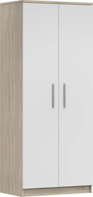 IDZ Šatní skříň OMEGA III 2D 06, 80 cm Dub Sonoma/Bílá
