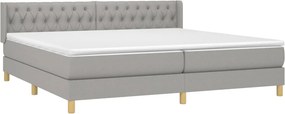 Box spring postel s matrací světle šedá 200 x 200 cm textil 3130537