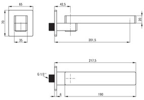 Deante Cascada, sklopná vanová výlevka 1/2", chromová, NAC_084K