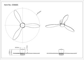 Globo 03666S - LED Stm. stropní ventilátor ARMANDO LED/20W/230V 3000-6500K + DO