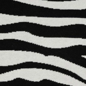 SCANquilt pletený pléd DESIGN zebra černosmetanová střední 130 x 200 cm