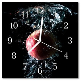 Nástenné skleněné hodiny jablko 30x30 cm