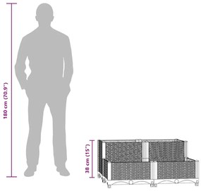 vidaXL Marketos Vyvýšený záhon 80 x 80 x 38 cm polypropylen