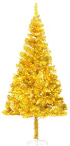Umělý vánoční strom s LED diody a stojanem zlatý 180 cm PET,  3077433 HangarStore.cz