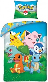 Bavlněné ložní povlečení Pokémoni - motiv Best team - 100% bavlna - 70 x 90 cm + 140 x 200 cm