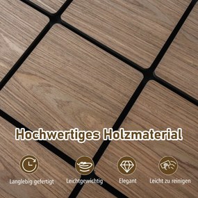 Costway 4 balení akustických panelů na stěny s 9 čtvercové dřevěné panely stěny