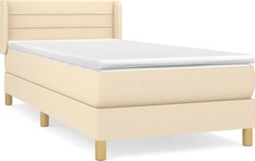 vidaXL Box spring postel s matrací 90x200 cm textil [3130326] Barva: krémová