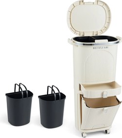 Costway 42 L kuchyňský odpadkový koš s víkem a 3 přihrádkami
