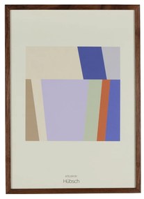Hübsch Obraz v dřevěném rámu Parade Frame Walnut, bílá barva, hnědá barva, sklo, dřevo
