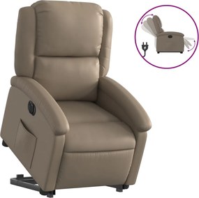 Elektrické zvedací polohovací křeslo cappuccino umělá kůže 3204246