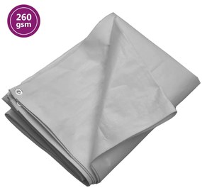 Plachta 260 g/m² 6 x 10 m šedá HDPE 151508