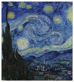 DIMEX | Vliesová fototapeta na zeď Hvězdná noc od Vincenta van Gogha MS-3-0250 | 225 x 250 cm | modrá, žlutá, černá