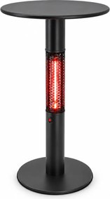 Vyhřívaný barový stůl s infrazářičem, výška 1130 mm, 1500 W, Ø 600 mm, černý