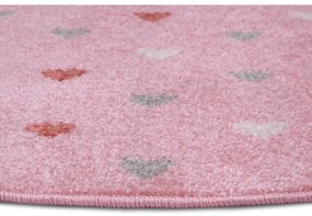 Růžový dětský koberec ø 100 cm Little Hearts – Hanse Home