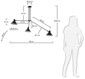 Černé stropní svítidlo 80x80 cm Dione – Kave Home