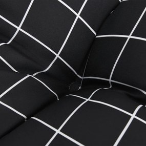 Podušky na palety 2 ks černé kárované textil