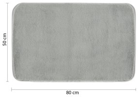 Gedy Gedy, FUZZY koupelnová předložka, 50x80 cm, 100% polyester, protiskluz, šedá, 96FY508008