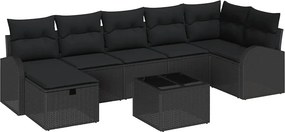 Set pohovek 8 ks Černá polyratan 3359112