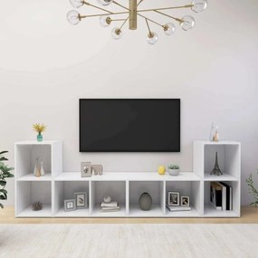 vidaXL TV skříňky 4 ks 72 x 35 x 36,5 cm dřevotříska [3079976] Barva: Bílá