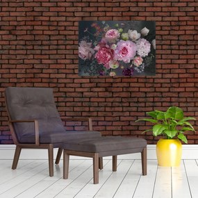 Skleněný obraz - Zahradní květy (70x50 cm)