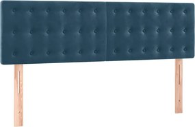 Box spring postel s matrací a LED tmavě modrá 140x190 cm samet 3134643