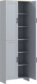 HOMCOM Kuchyňská Skříň Vysoká Komoda Buffet Úložná Skříň Moderní Styl S Víceúložným Prostorem a 4 Dveřmi a Nastavitelnými Policemi, 60 x 30 x 170,5 c…