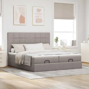Osmanský rám postele s matrací taupe 180x200cm textil 3313696