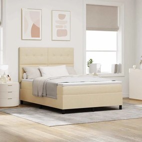Postel s boxspringem s čelo Krémová 160 x 200 cm textil 3339404