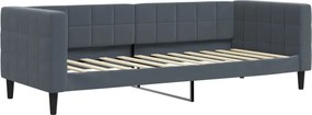 Válenda s matrací tmavě šedá 80 x 200 cm samet 3196661