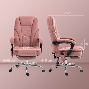 Kancelářská židle Vinsetto s vibrační masáží, ergonomická židle s funkcí houpání, vyhříváním, výškově nastavitelná točná židle s opěrkou na nohy, dál…