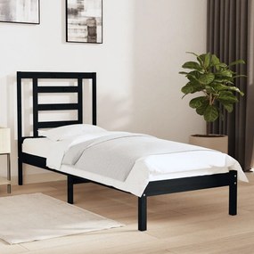 vidaXL Rám postele masivní dřevo 75 x 190 cm Small Single [3104311] Barva: Černá