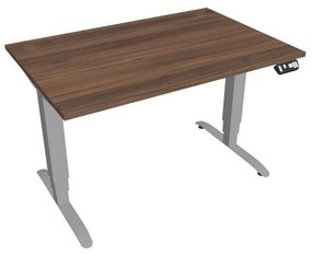 Elektr. nastavitelný stůl 120x80 s pamětí - HOBIS MOTION MS 3M 1200 Dekor stolové desky: ořech, Barva kovové podnože: stříbrná