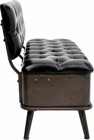 Úložná lavice s opěradlem 110 cm černá umělá kůže 339297