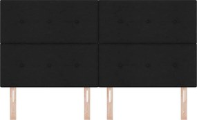 Výškově nastavitelné čelo postele s čelo Černý 180 cm textil 3337849