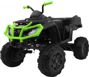 Ramiz Dětská čtyřkolka XL ATV 2,4 GHz na baterie černo-zelená na dálkové ovládání + pohon 4x4 + nosič zavazadel + pomalý start + EVA + LED a zvuky