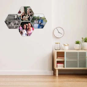 Okamih 4 dřevěné hexagonky - foto dekorace s barevným potiskem