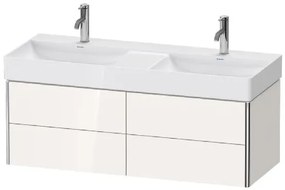 Duravit XSquare - Dvojumyvadlová skříňka 40x118x46 cm, 4 zásuvky, lesklá bílá XS416402222