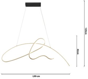 ONLI - LED Lustr na lanku SIGN LED/42W/230V 4000K zlatá