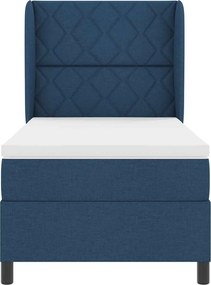 Postel s boxspringem s čelo Modrá 90 x 200 cm textil 3340612