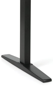 Výškově nastavitelný stůl, elektrický, 675-1325 mm, ergonomický pravý, deska 1800x1200 mm, černá podnož, dub přírodní