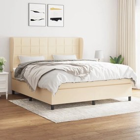 Box spring postel s matrací krémová 160x200 cm textil 3127978