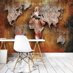 Fototapeta - Rustikální mapa světa (254x184 cm)