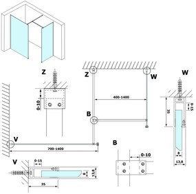 GELCO s.r.o. VARIO sprchová zástěna 1000mm tmavé sklo GX1310