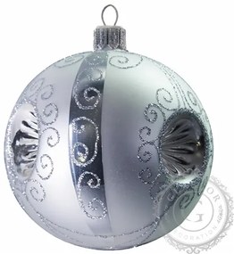 Vánoční koule stříbrná píchaná
