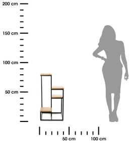 Stojan na květiny KASKADA 79x40 černá/hnědá